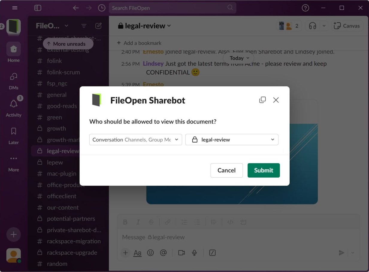 Introducing Sharebot: The new FileOpen app for end-to-end document security in Slack
